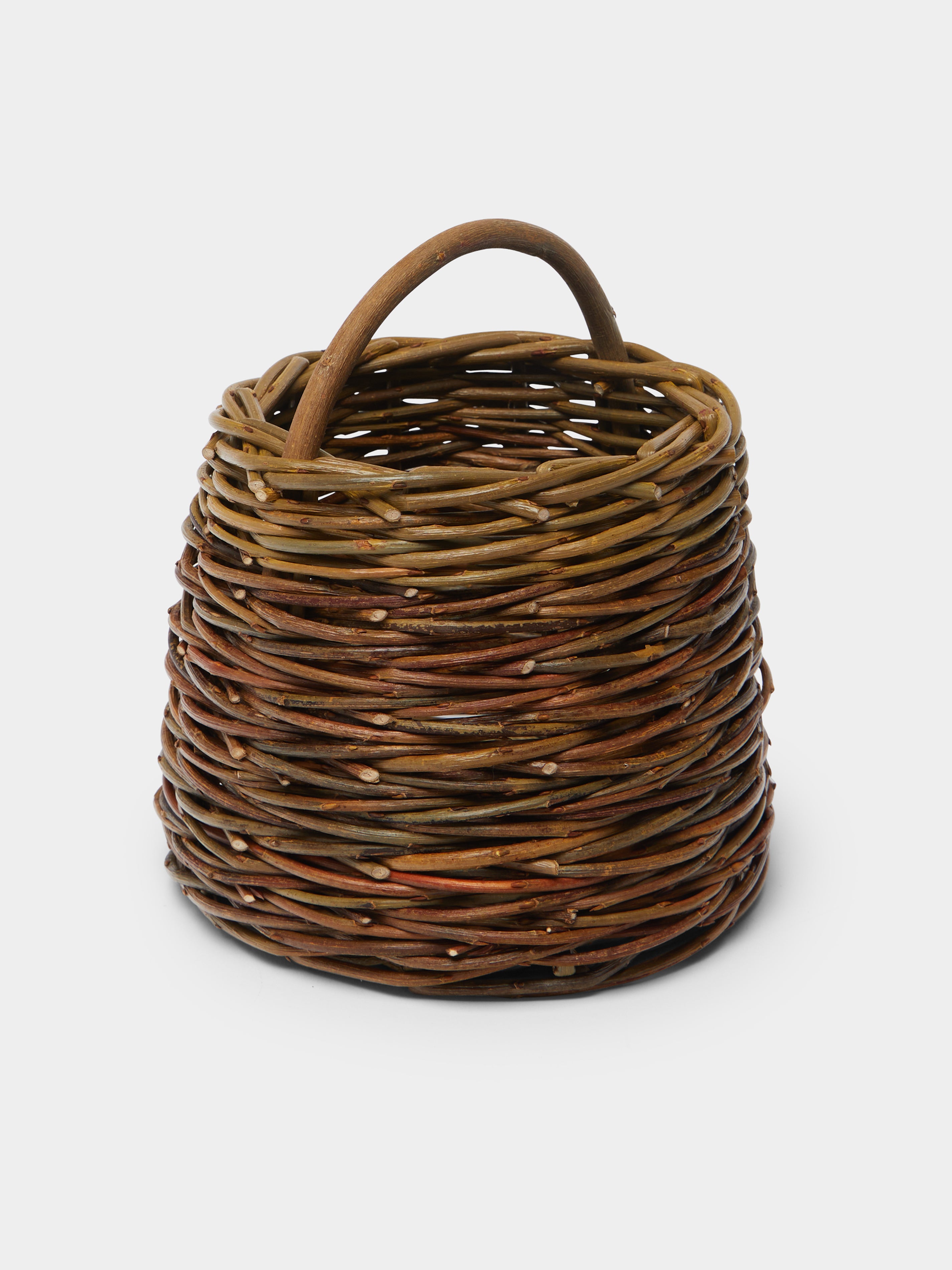 Brown Handwoven Willow Mini Forager Basket by Rachel Bower | ABASK UK