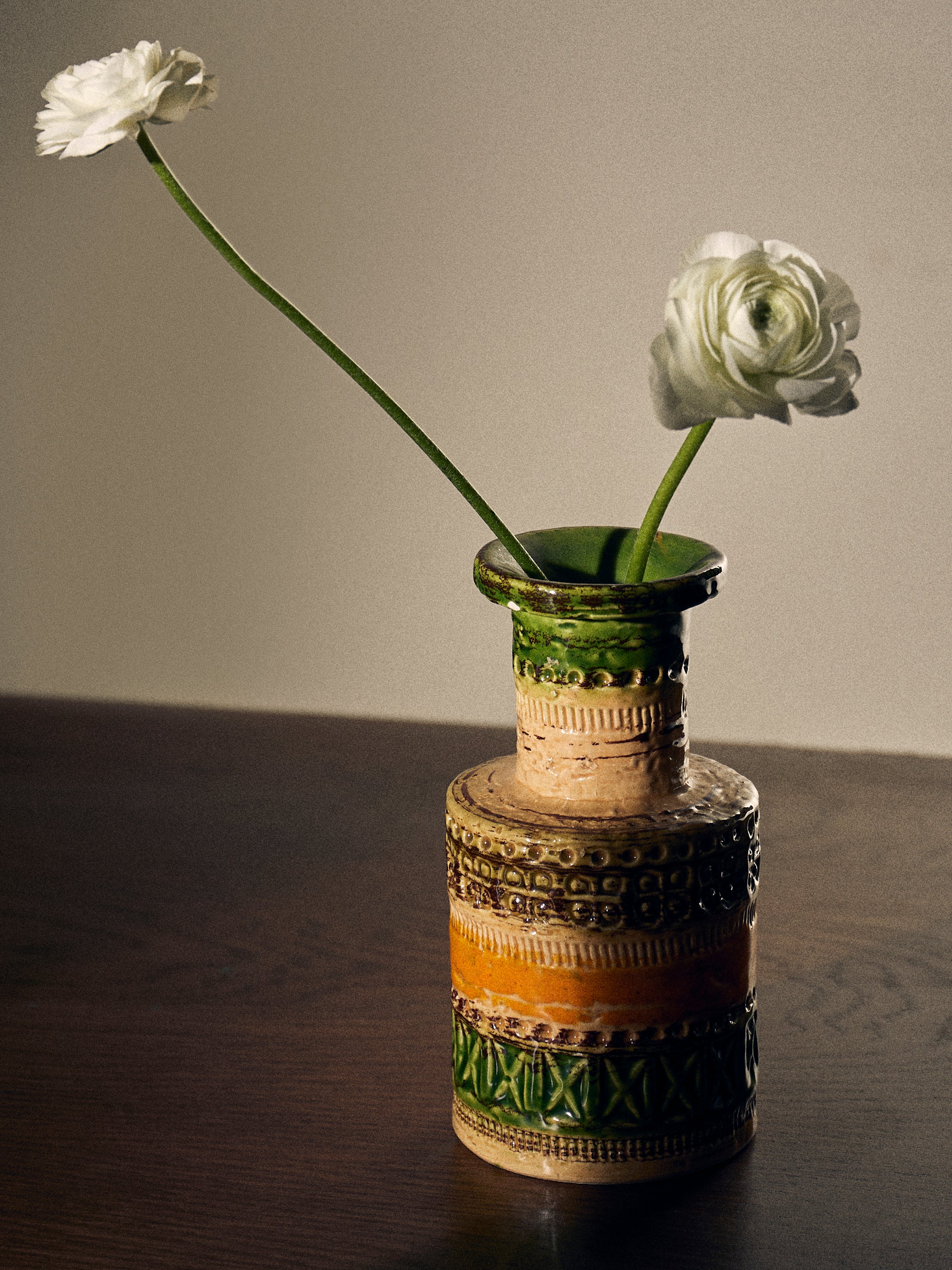 Green 1960s Bitossi Sahara Ceramic Bud Vase (6in/16cm) by Antique and ...