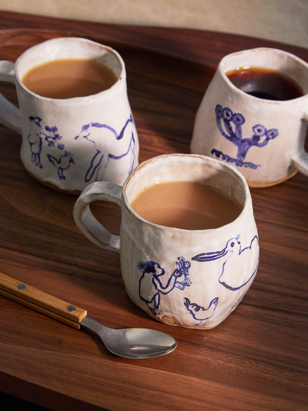Blue Big Bird Hand-Painted Ceramic Mug by Liz Rowland | ABASK