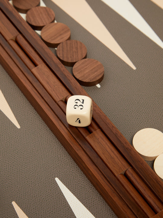 Brown Leather Backgammon Set by Giobagnara | ABASK