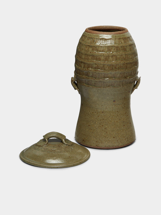 Green Ceramic Spaghetti Jar by Matthew Foster | ABASK UK