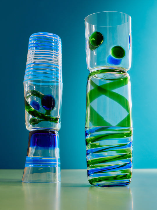 Multiple Bora Hand-Blown Murano Glass Tumbler by Carlo Moretti | ABASK