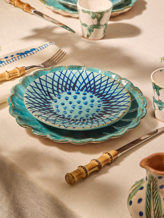 Blue Vietri Hand-Painted Ceramic Side Plates (Set of 4) by Ceramica ...
