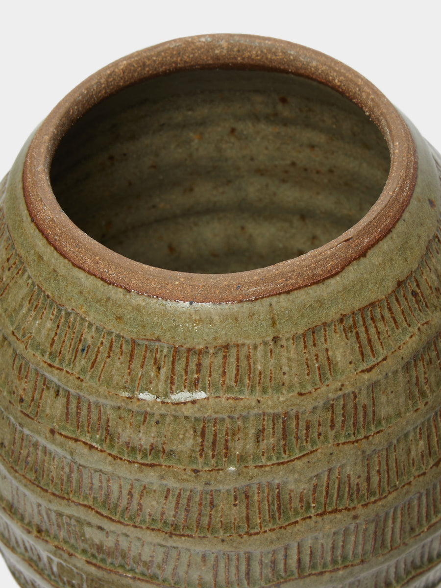 Green Ceramic Spaghetti Jar by Matthew Foster | ABASK UK