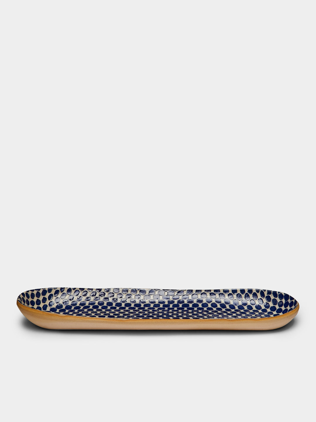 Blue Hand-Printed Ceramic Large Canape Platter by Terrafirma Ceramics ...