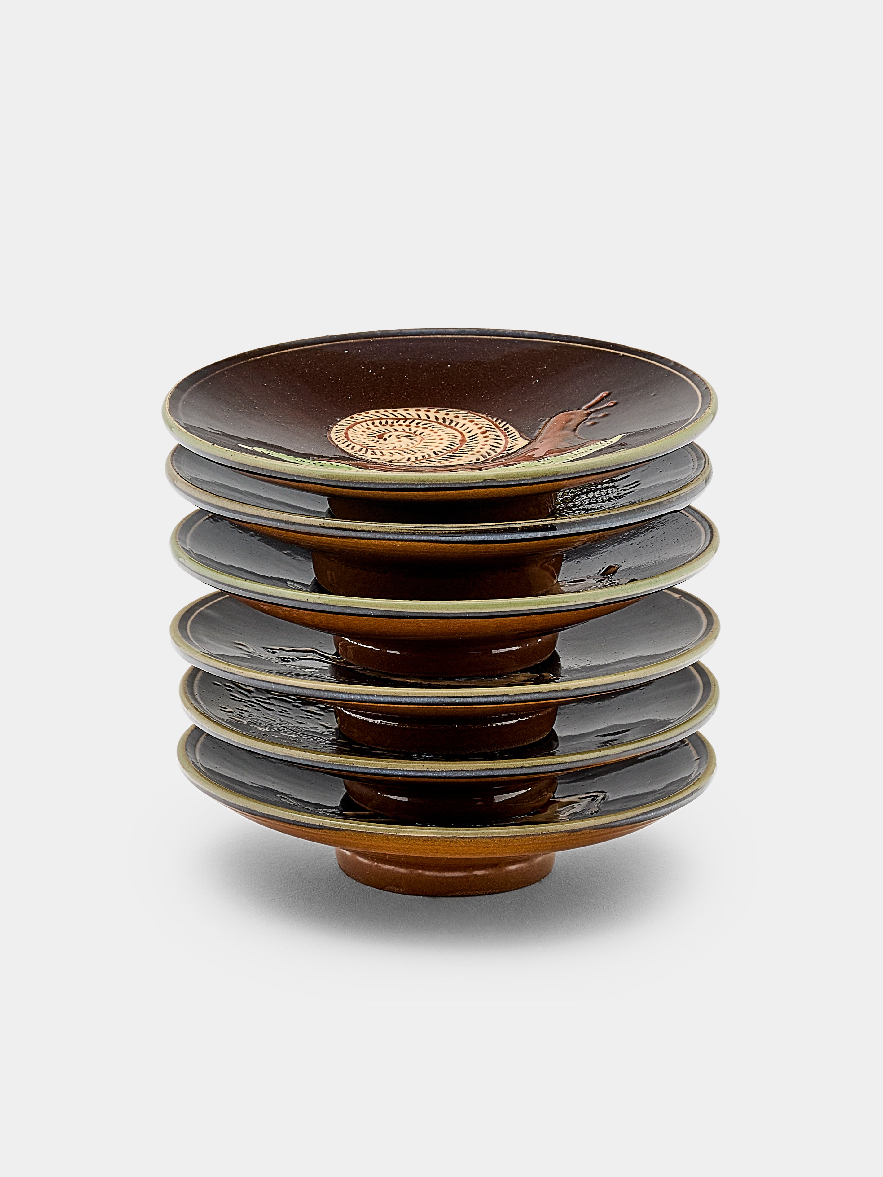 Brown Animals Hand-Painted Ceramic Raised Plates – 5.5in/14cm (Set of 6 ...