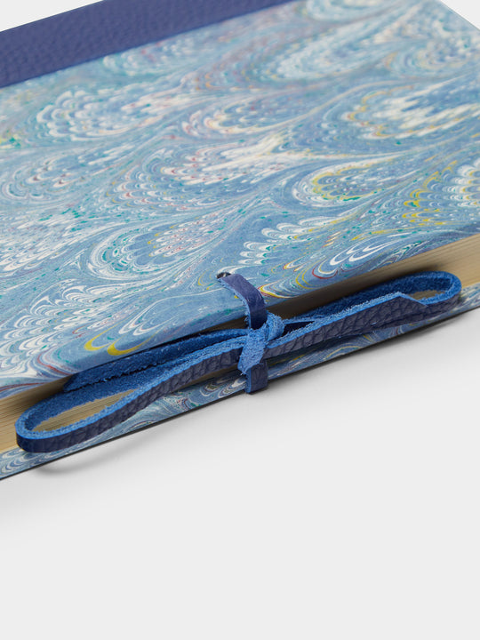 Red Hand-Marbled Leather Bound Notebook by Giannini Firenze | ABASK US