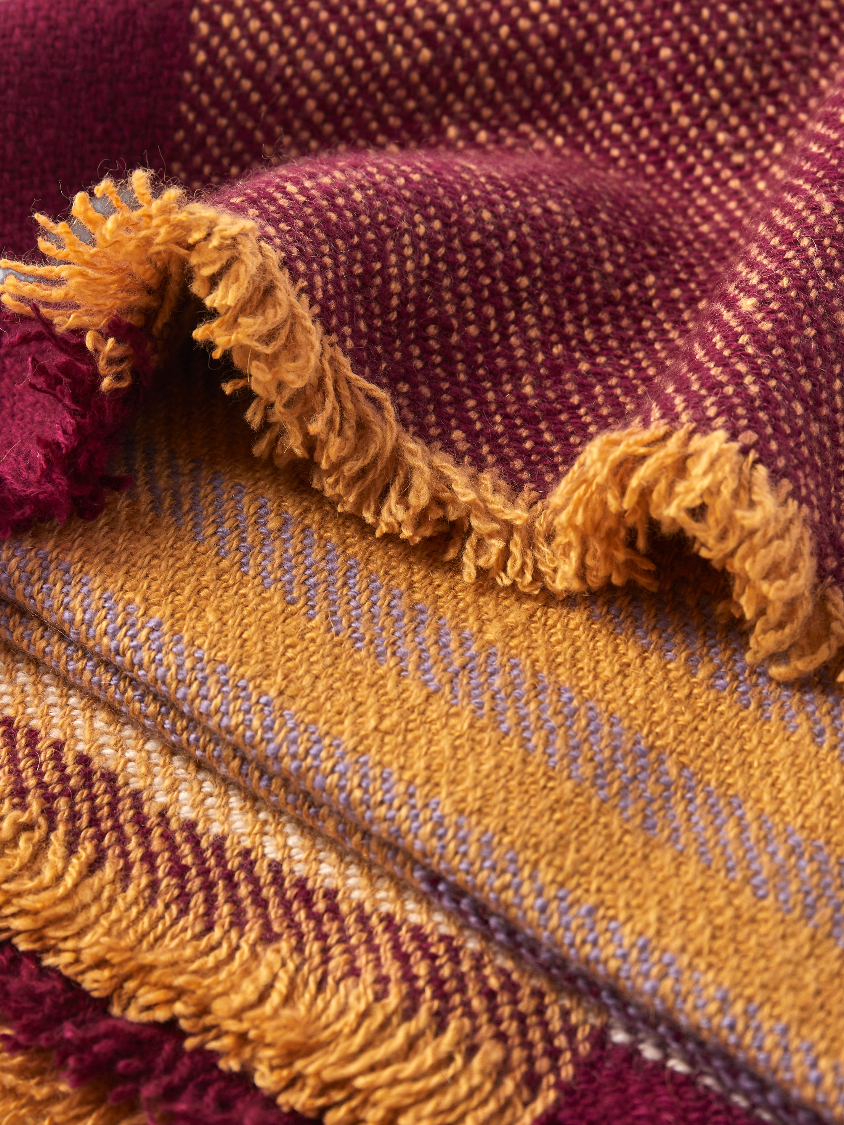 Red Srinagar Cashmere Tartan Throw (75in/1.9m) by Me & K | ABASK