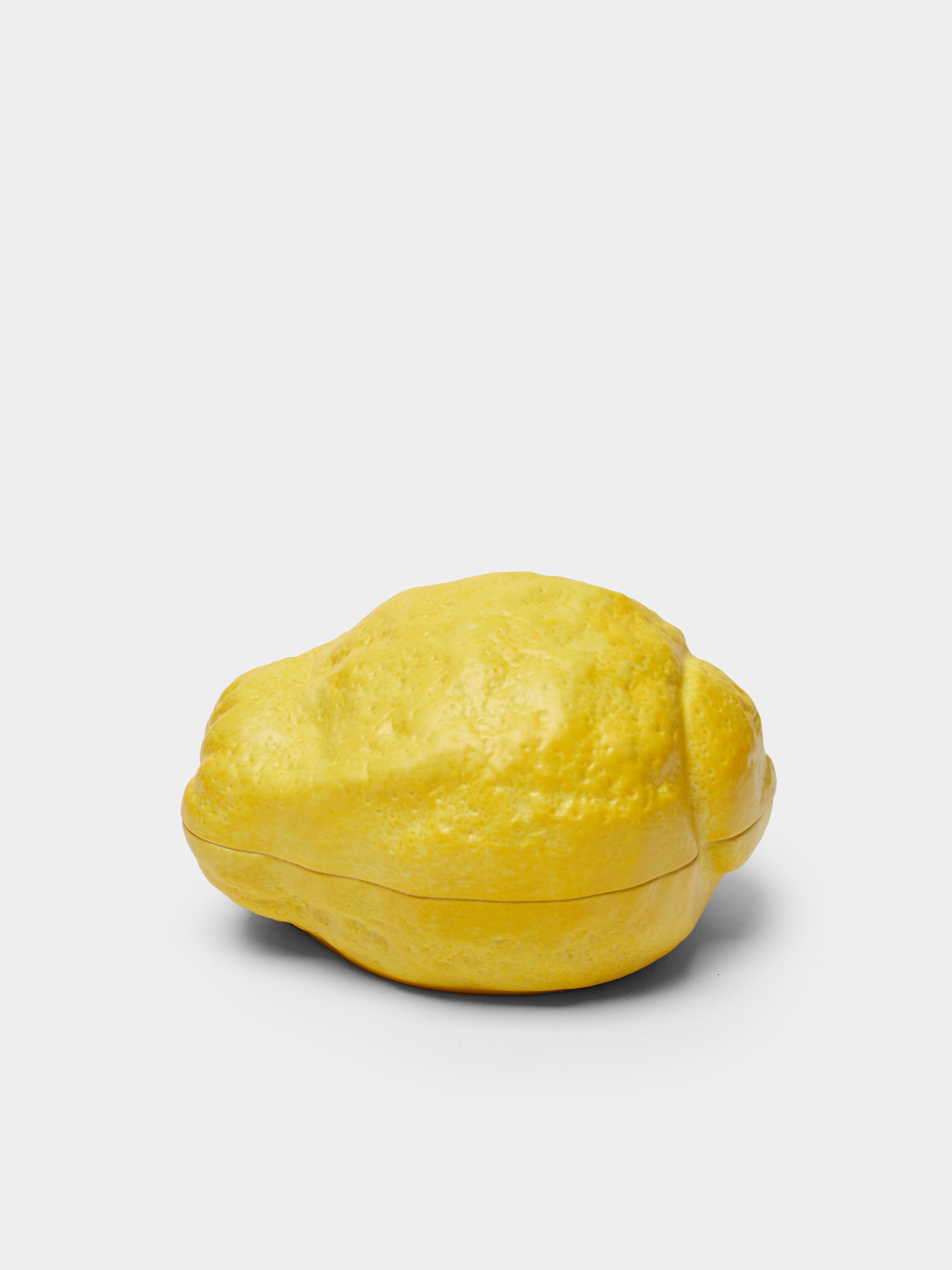 Yellow Hand-Painted Porcelain Lemon Box by Augarten | ABASK US