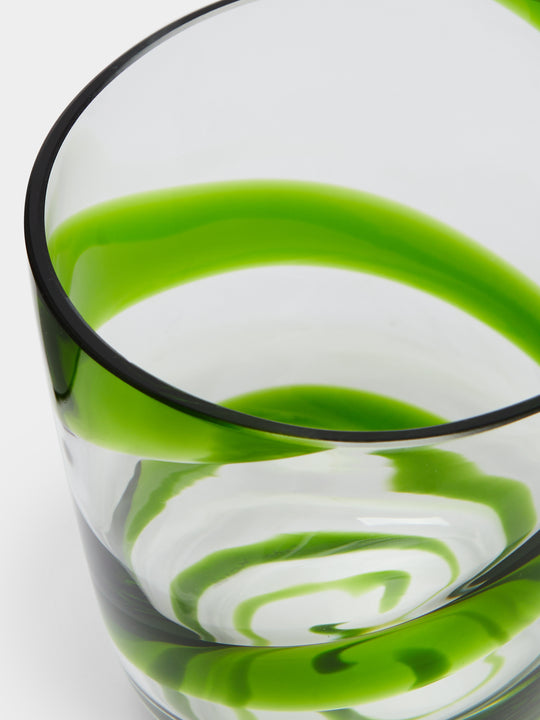 Blue Fizzy Hand-Blown Murano Glass Tumbler by Giberto | ABASK US