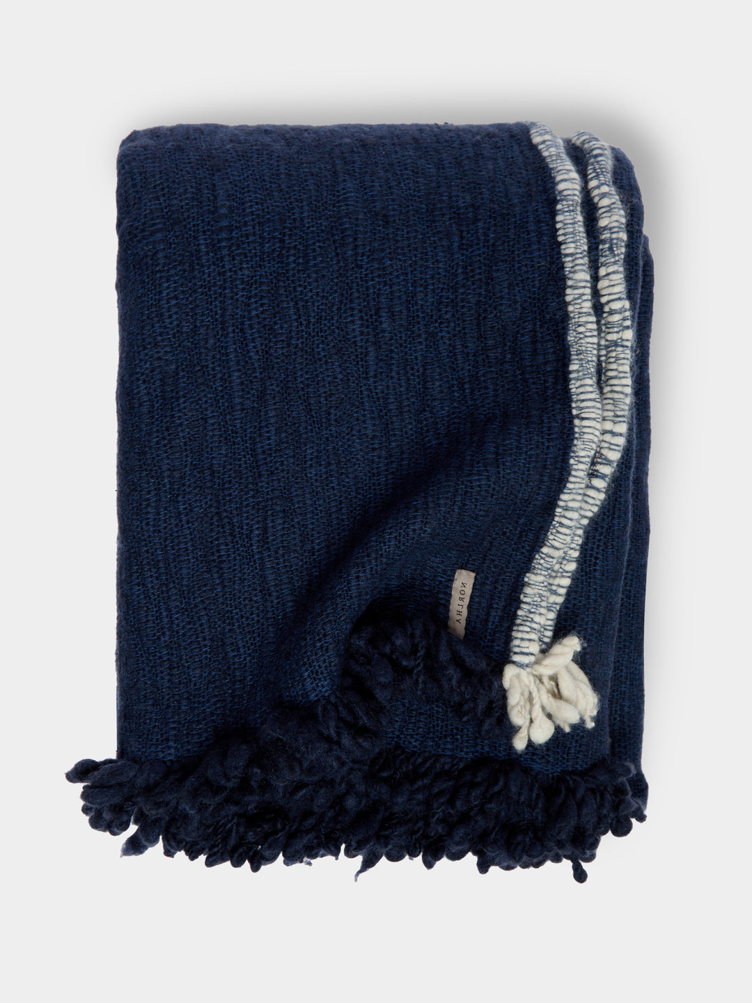 Blue Nostalgia Hand-Spun Yak Blanket (87in/2.2m) by Norlha | ABASK