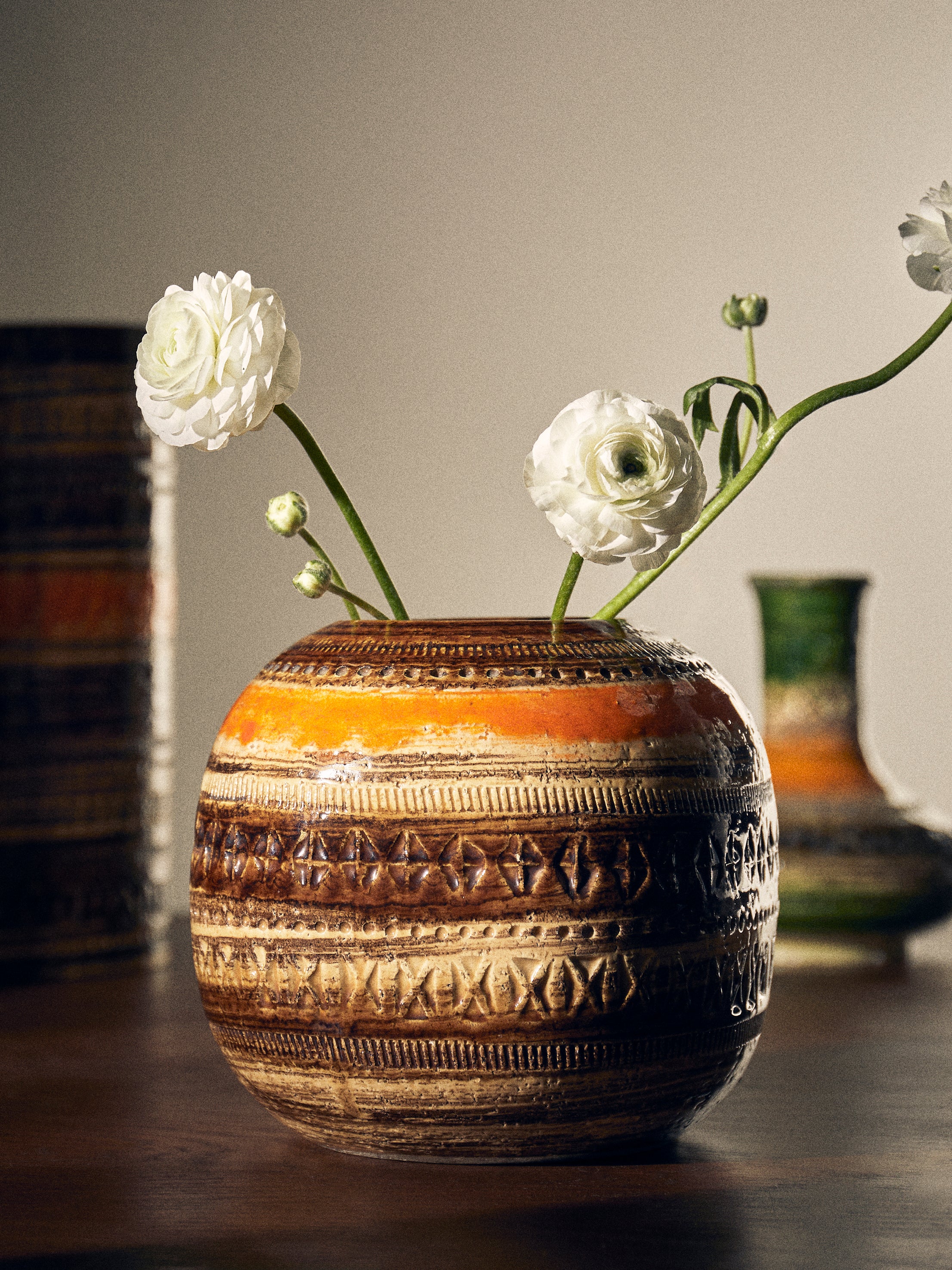 Green 1960s Bitossi Sahara Ceramic Bud Vase (6in/15cm) by Antique and ...