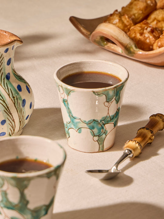 Beige Cotton Flower Hand-Painted Ceramic Side Plates (Set of 4) by Anut ...