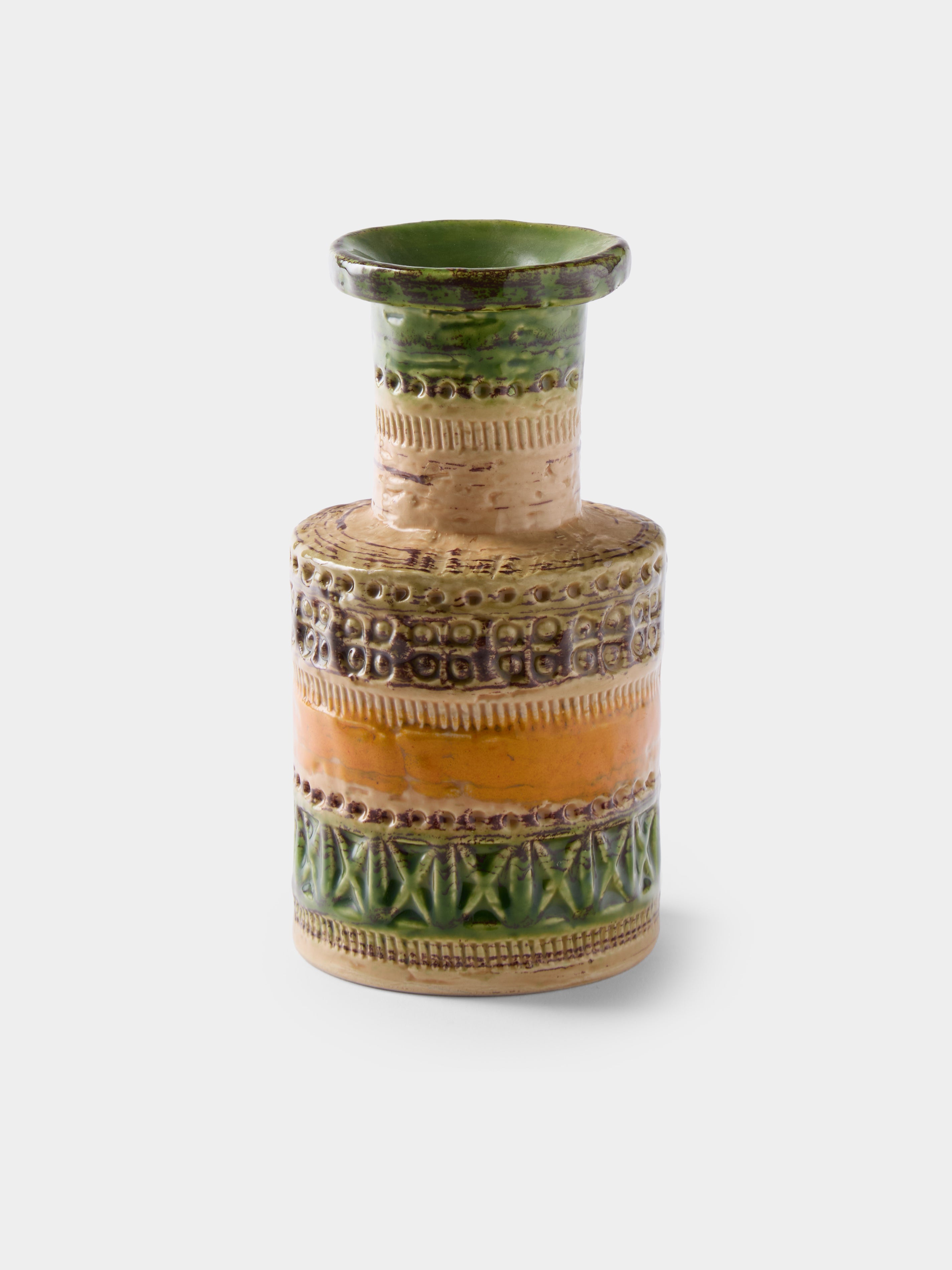 Green 1960s Bitossi Sahara Ceramic Bud Vase (6in/16cm) by Antique and ...