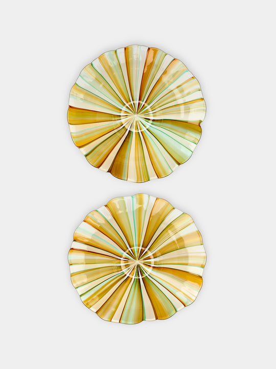 White Hand-Painted 24ct Gold and Bone China Side Plates (Set of 4) by ...