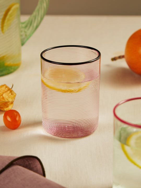 Blue Fizzy Hand-Blown Murano Glass Tumbler by Giberto | ABASK US