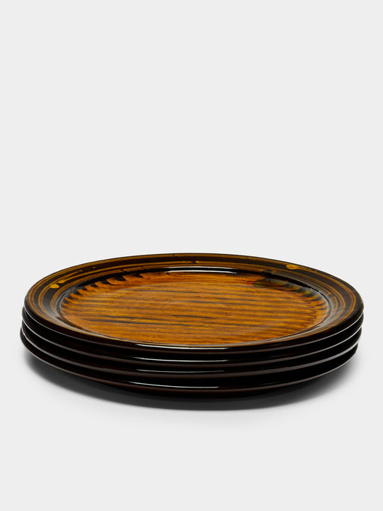 Yellow Slipware Oblong Platter by Mike Parry | ABASK UK