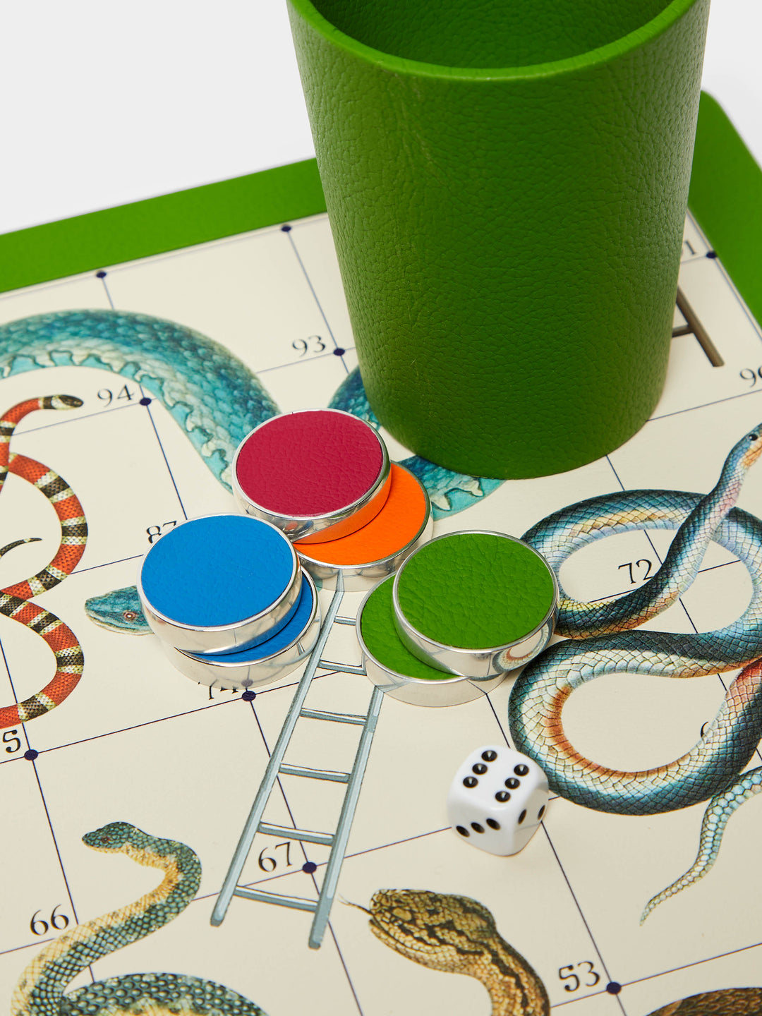 Green Leather Snakes & Ladders and Ludo Games Compendium by William ...