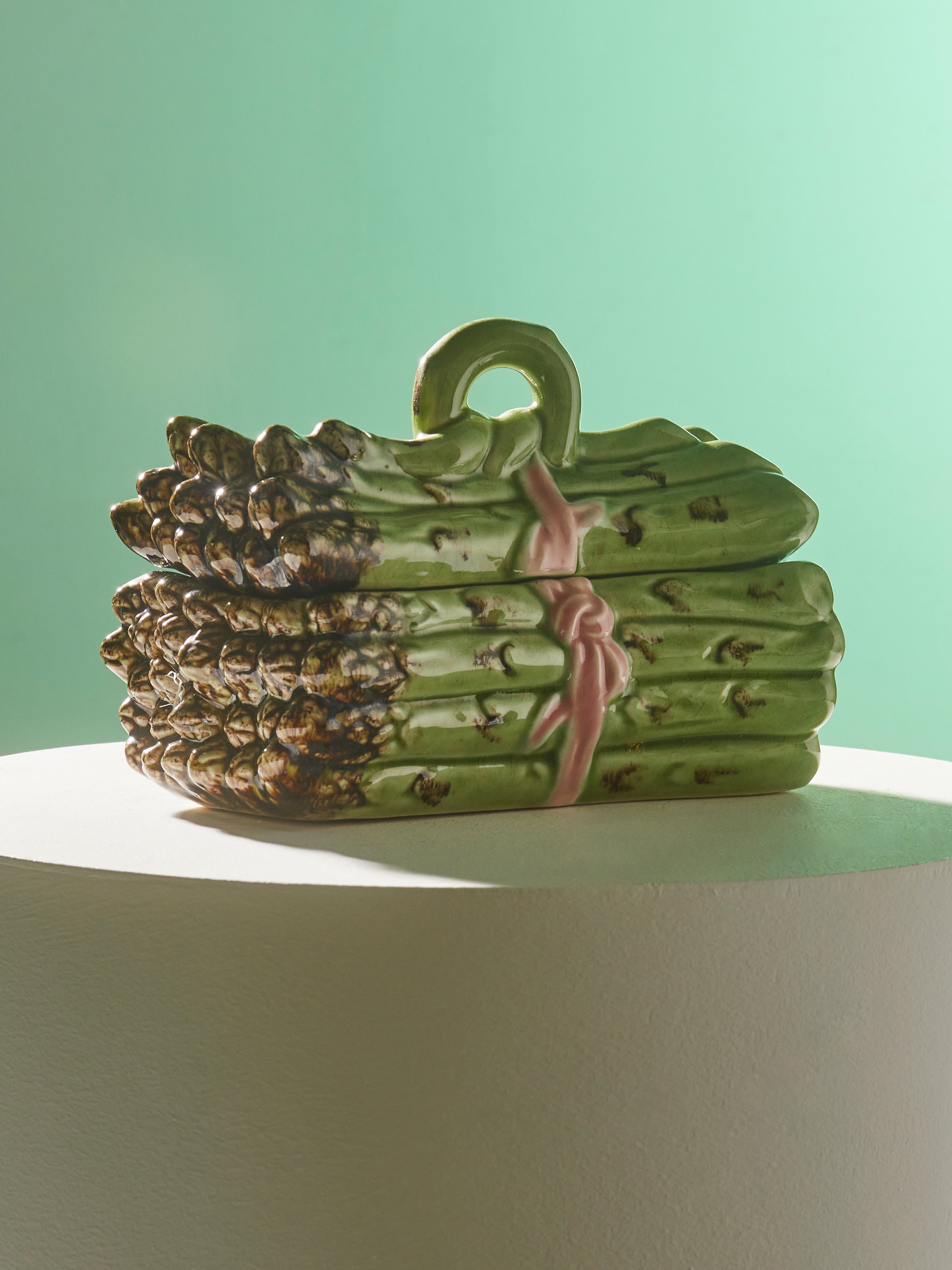 Green 1940s Asparagus Ceramic Box by Antique and Vintage | ABASK