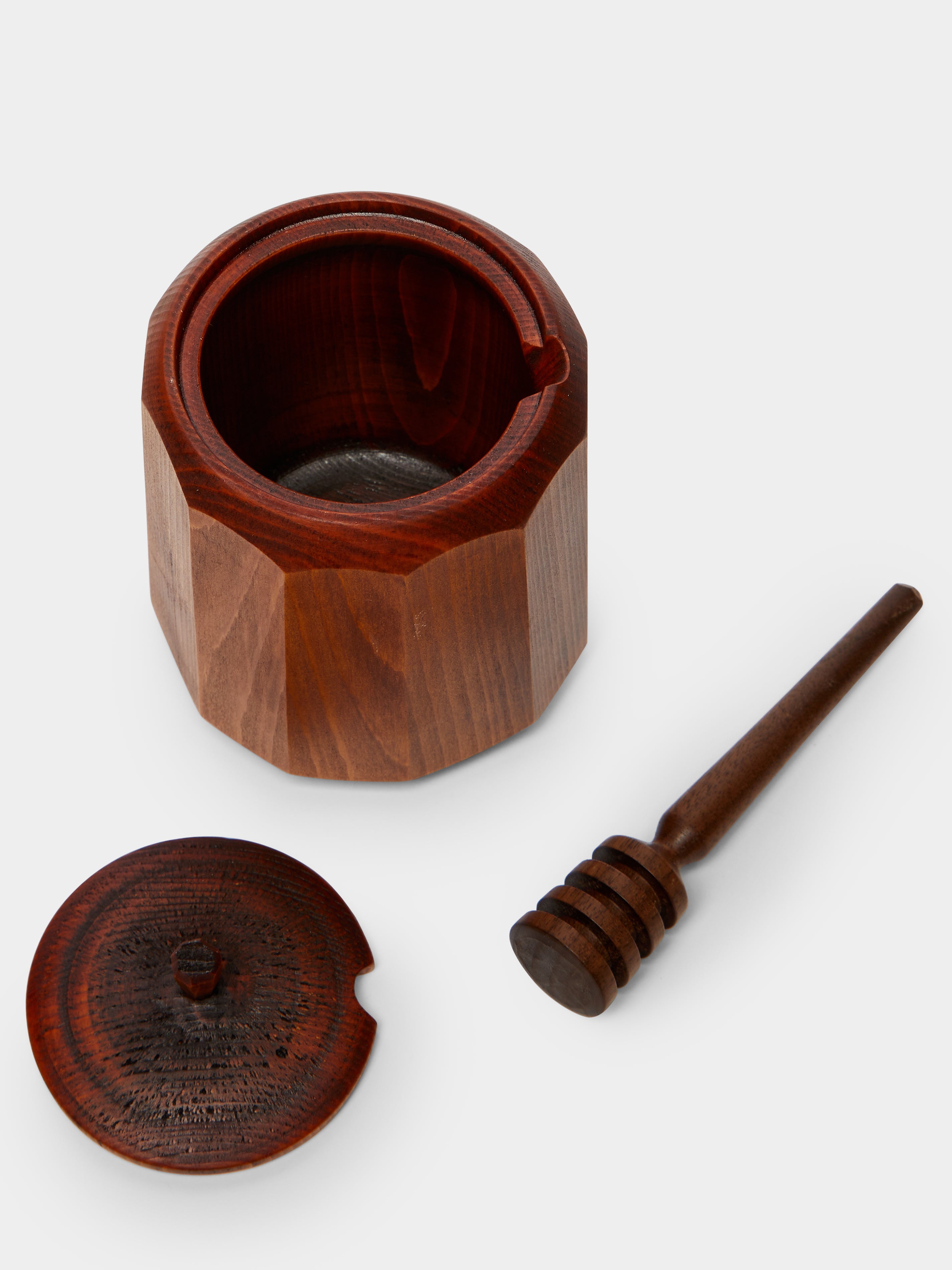 Brown Urushi Honey Pot with Dipper by Ido Ferber | ABASK