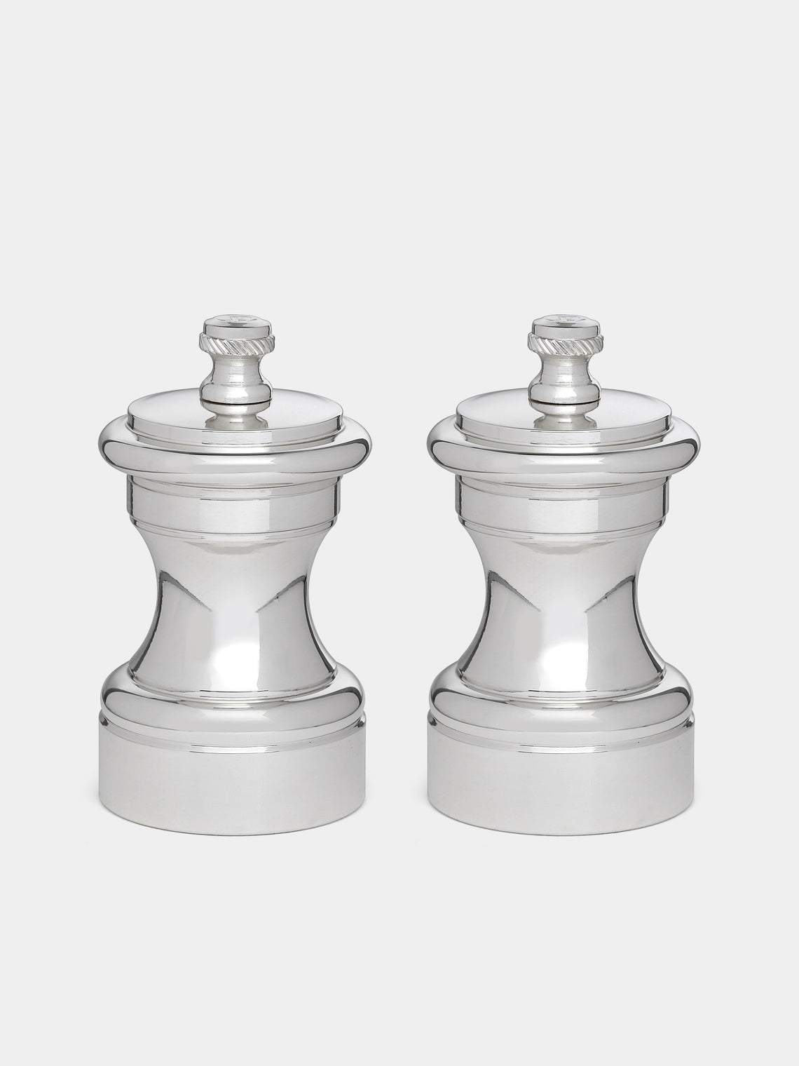 Silver Silver-Plated Brass Salt and Pepper Mill (Set of 2) by Chiarugi ...