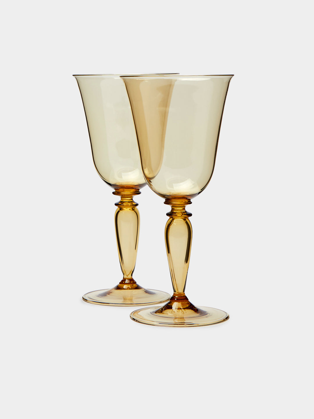 Yellow Roma Hand-Blown Murano Red Wine Glass by Yali Glass | ABASK