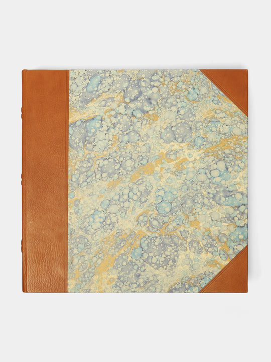 Red Hand Marbled Leather Bound Notebook by Giannini Firenze | ABASK US