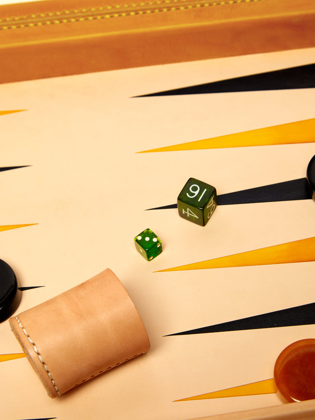 Yellow Wood and Leather Backgammon Set by Nick Plant | ABASK