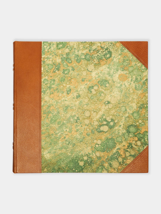 Red Hand Marbled Leather Bound Notebook by Giannini Firenze | ABASK US