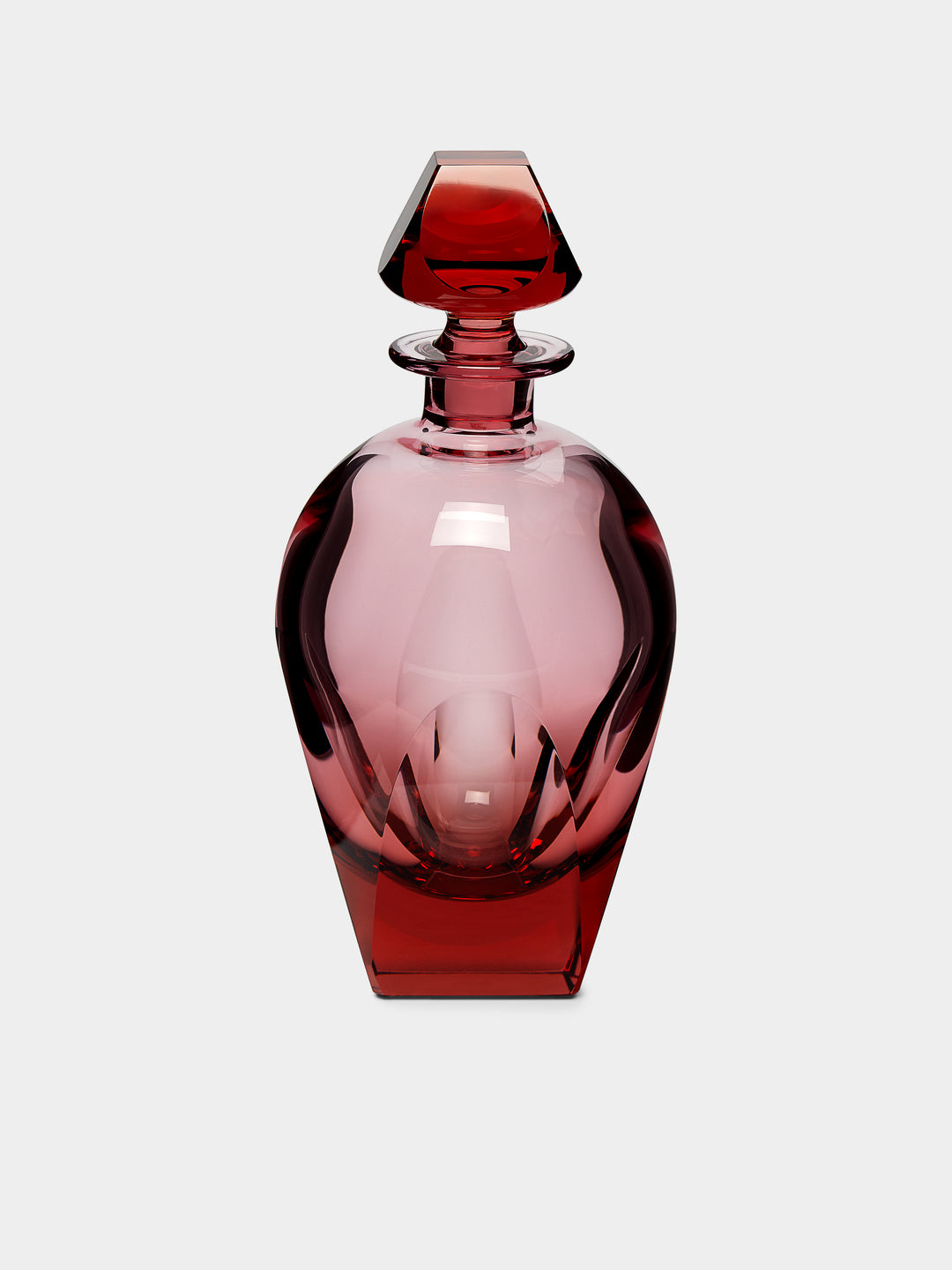 Pink Bar Hand-Blown Crystal Decanter by Moser | ABASK US