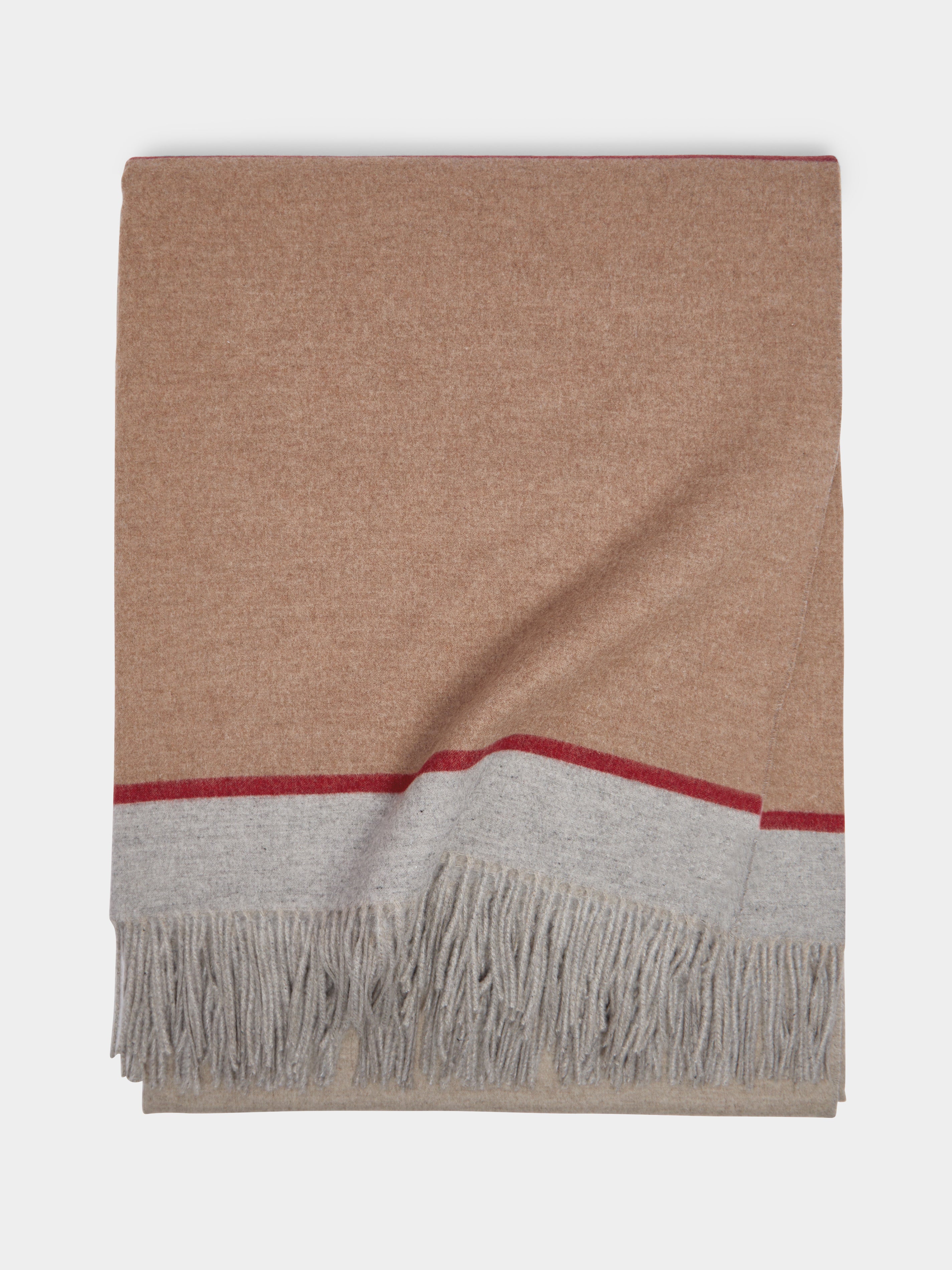 Brown Silk Colour-Block Blanket by Brunello Cucinelli | ABASK UK