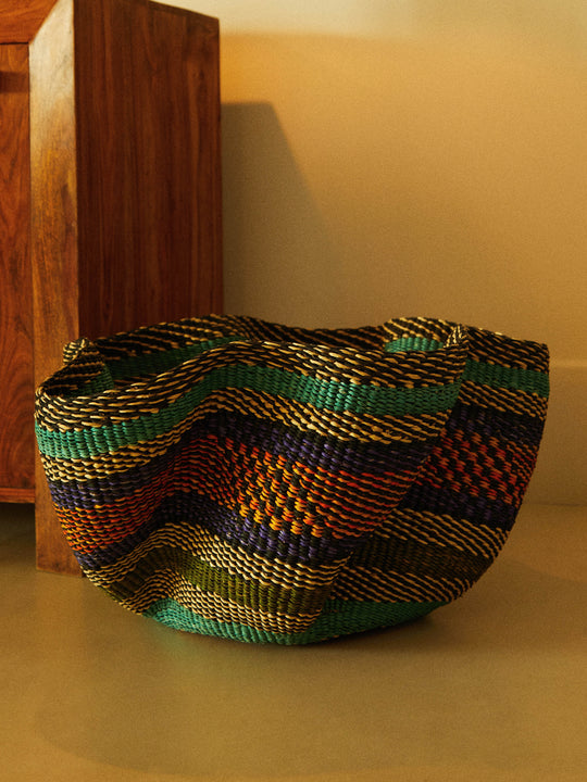 Multiple Banasco Handwoven Elephant Grass Lidded Basket by Baba Tree | ABASK UK