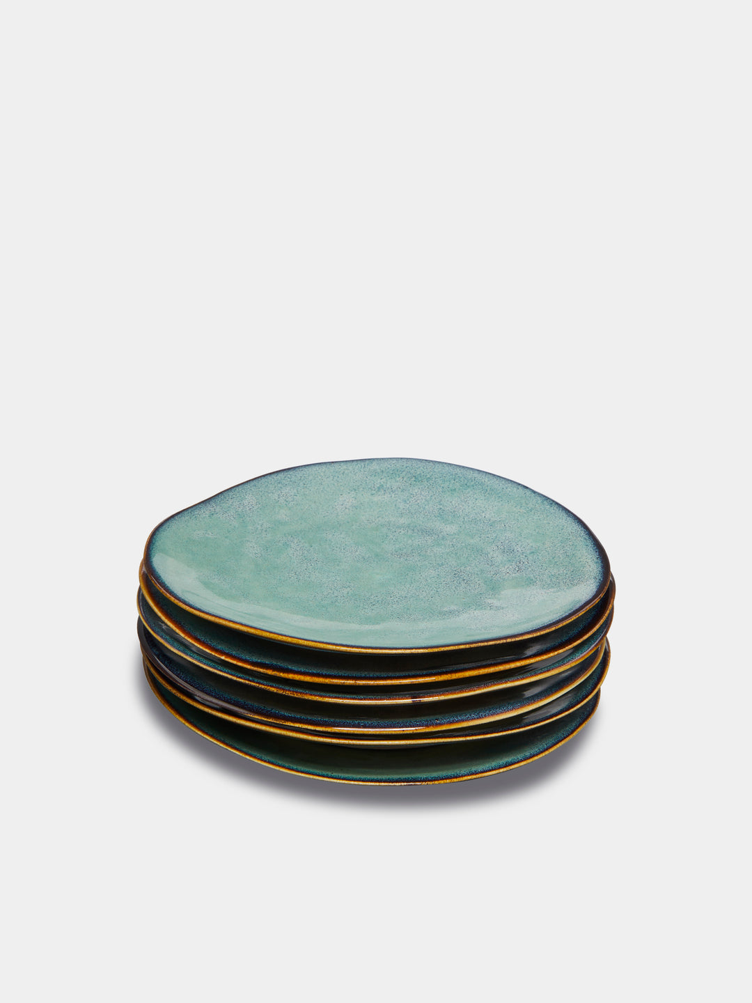 Blue Hand-Glazed Ceramic Side Plates (Set of 6) by Mervyn Gers Ceramics ...