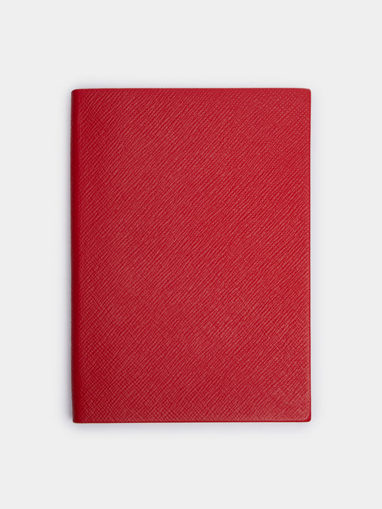 Blue Hand-Marbled Leather Bound Notebook by Giannini Firenze | ABASK US