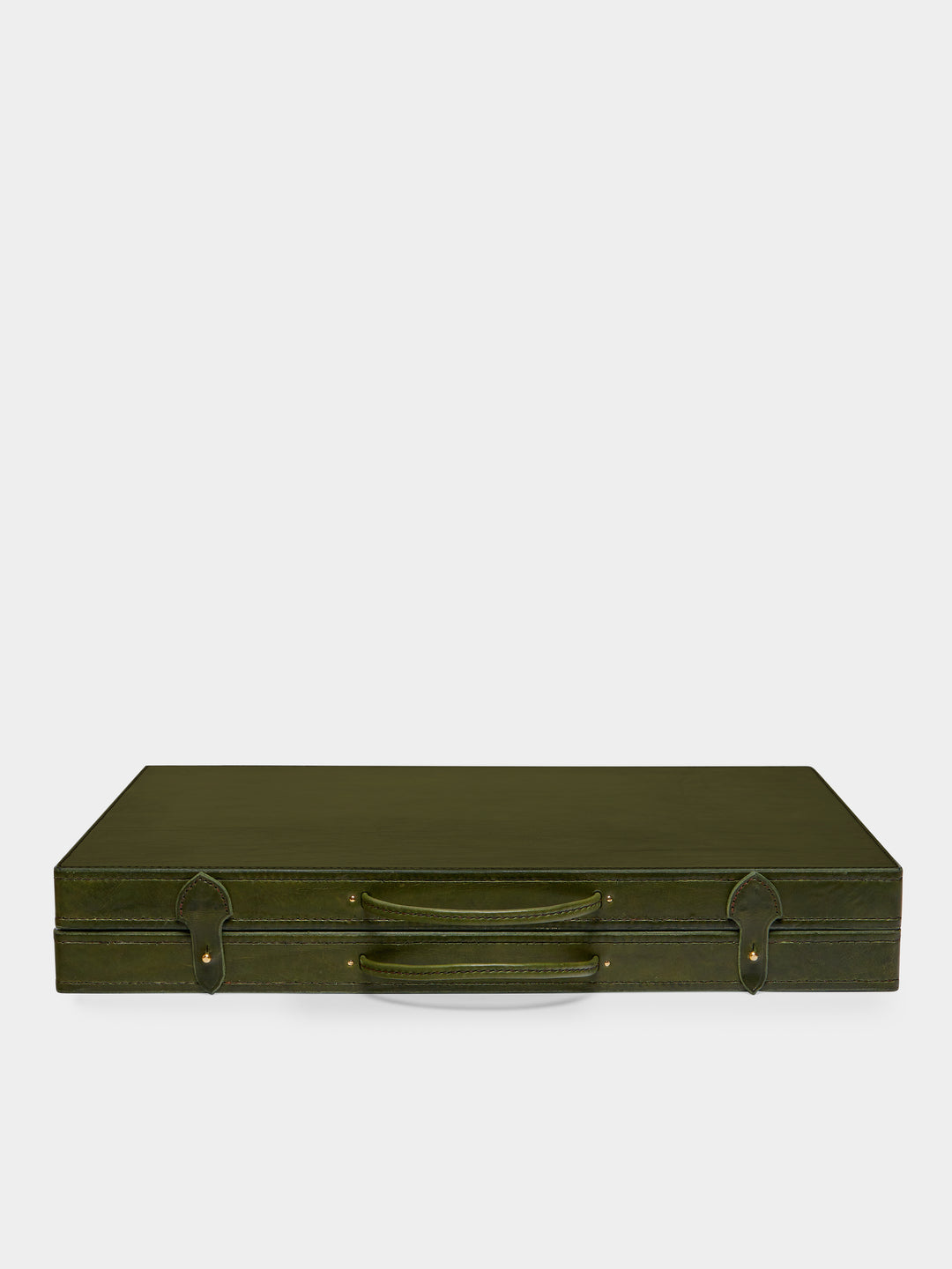 Green Wood and Leather Backgammon Set by Nick Plant | ABASK UK