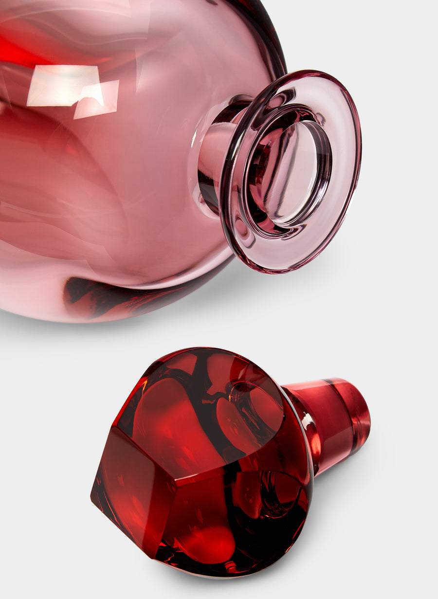 Pink Bar Hand-Blown Crystal Decanter by Moser | ABASK US
