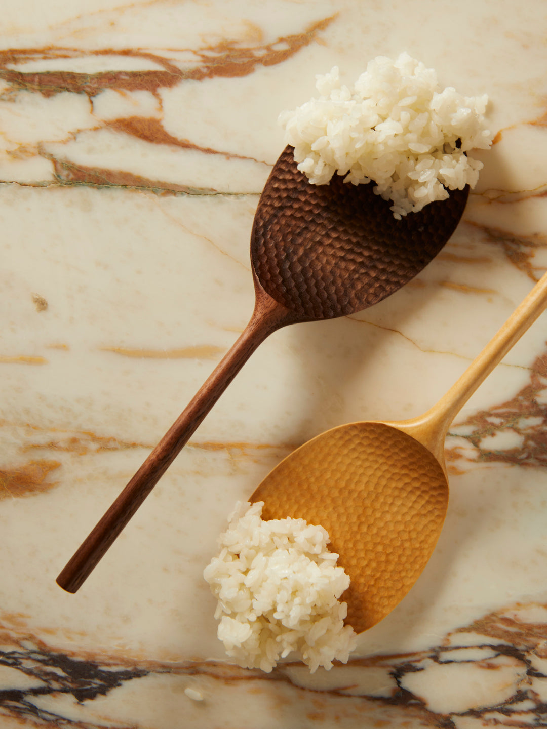 Beige Hand-Etched Walnut Rice Paddle by Jaejin Choi | ABASK