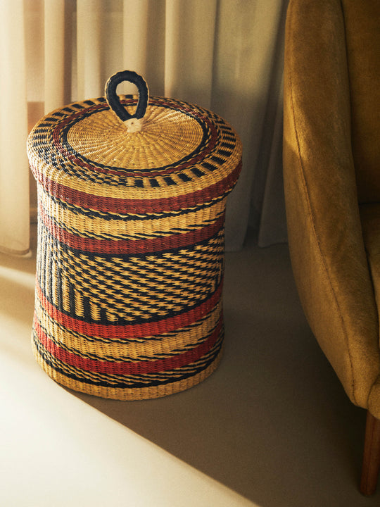 Multiple Banasco Handwoven Elephant Grass Lidded Basket by Baba Tree ...